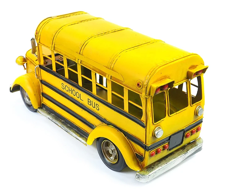 Handmade Classic School Bus Big Size Tinplate Vintage Metal Antique Bus ...