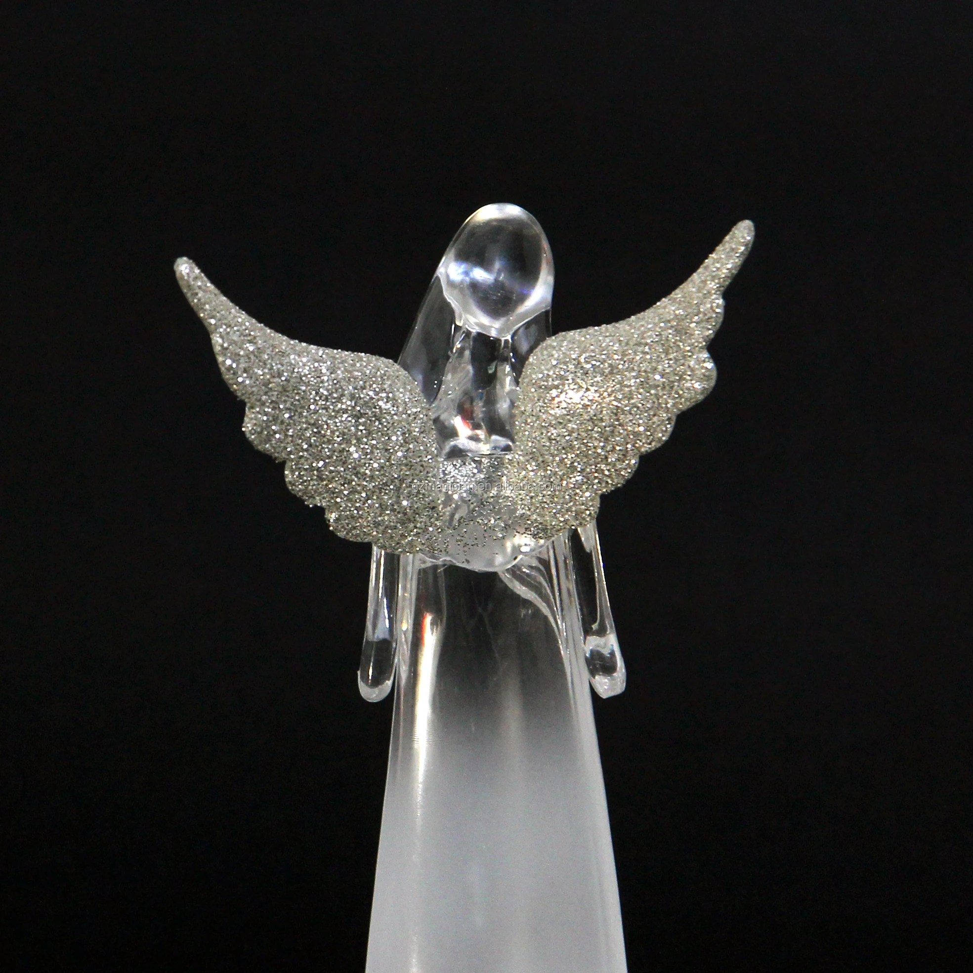 Wholesale color changing glass fiber optic angel figurines with led for ...