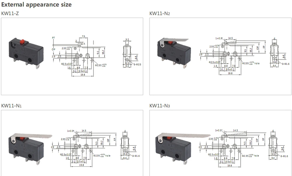 Kw Series Ip65 Long Life 3 Position Micro Switch - Buy 3 Position Micro ...