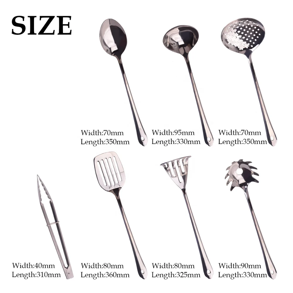 Kitchen Utensil 7 Piece Set With Organization Caddy Stainless Steel ... Kitchen Utensil 7 Piece Set With Organization Caddy Stainless Steel ...