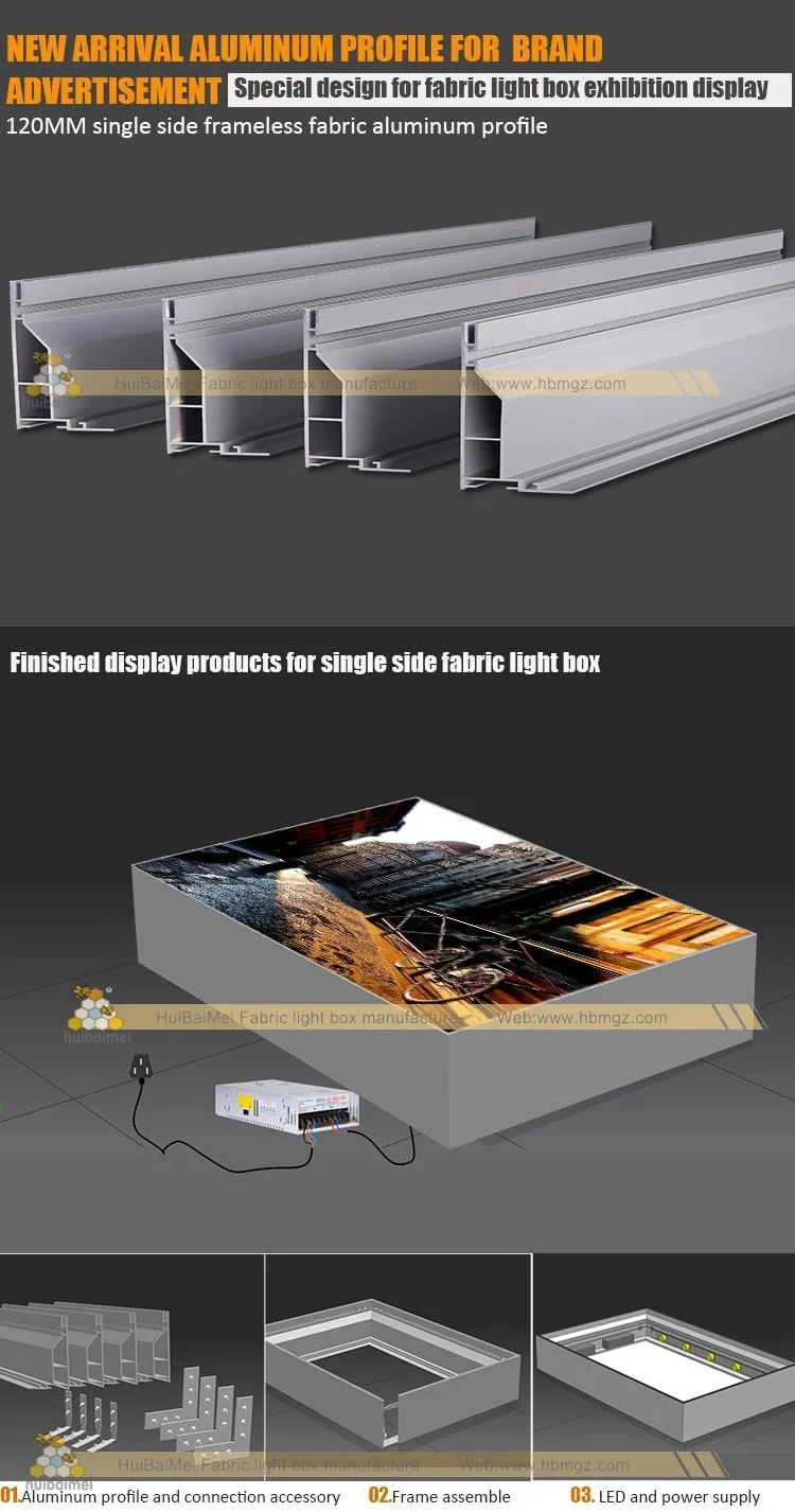 High Quality Exhibition Wall Banner Extrusion Textile Aluminum Frame ...