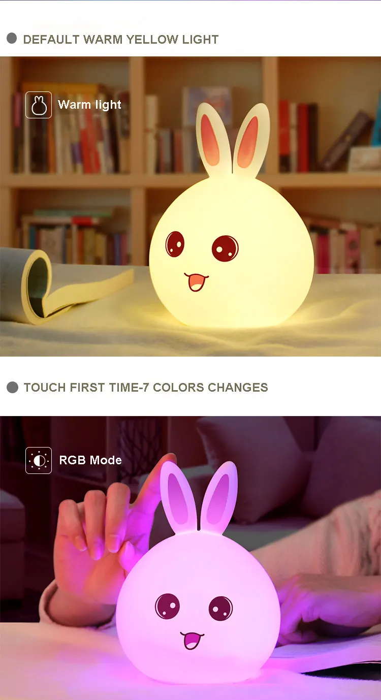 Relieve Fear Of Dark For Kids Baby Rgb Color Changeable Led Silicone ...