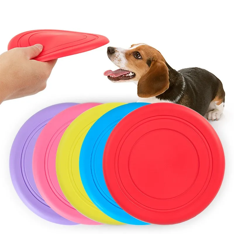 Natural Dog Flying Discs Colorful Rubber Soft Tough Dog Interactive ...