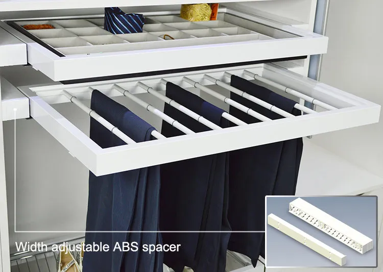 Wardrobe Accessories Pull Out Trouser Rack With Movable Trousers Rods ...