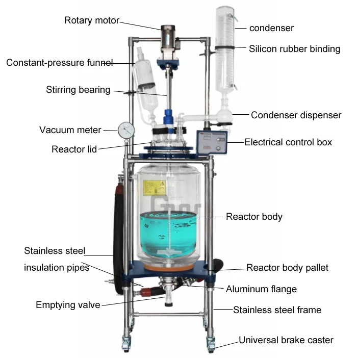 Glass Bioreactor 10l With Heating And Cooling Circulator - Buy Glass ...