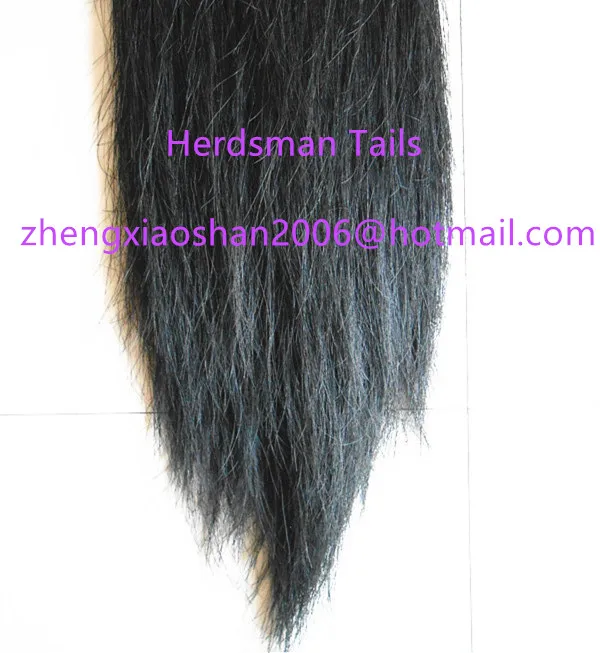 Double Natural Loop Jet Black Fake Horse Tail for Showing