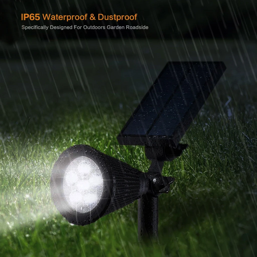 6pcs Led 300 Lumen 2-in-1 Solar Powered Led Outdoor Garden Spotlights ...