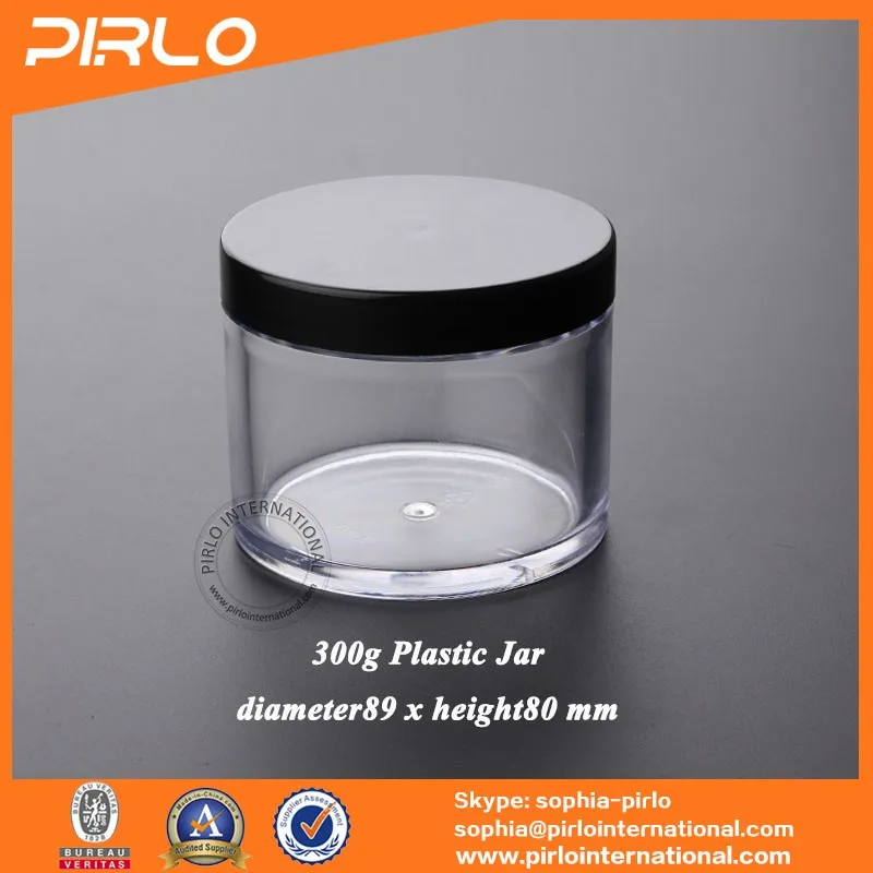 10oz 300g 300ml Round Shape Big Capacity Plastic Cosmetic Container Jar ...