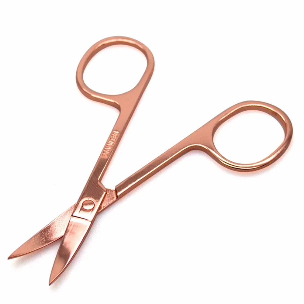 Beauty Trimming Makeup Stainless Steel Rose Gold Eyelash Scissors - Buy ...
