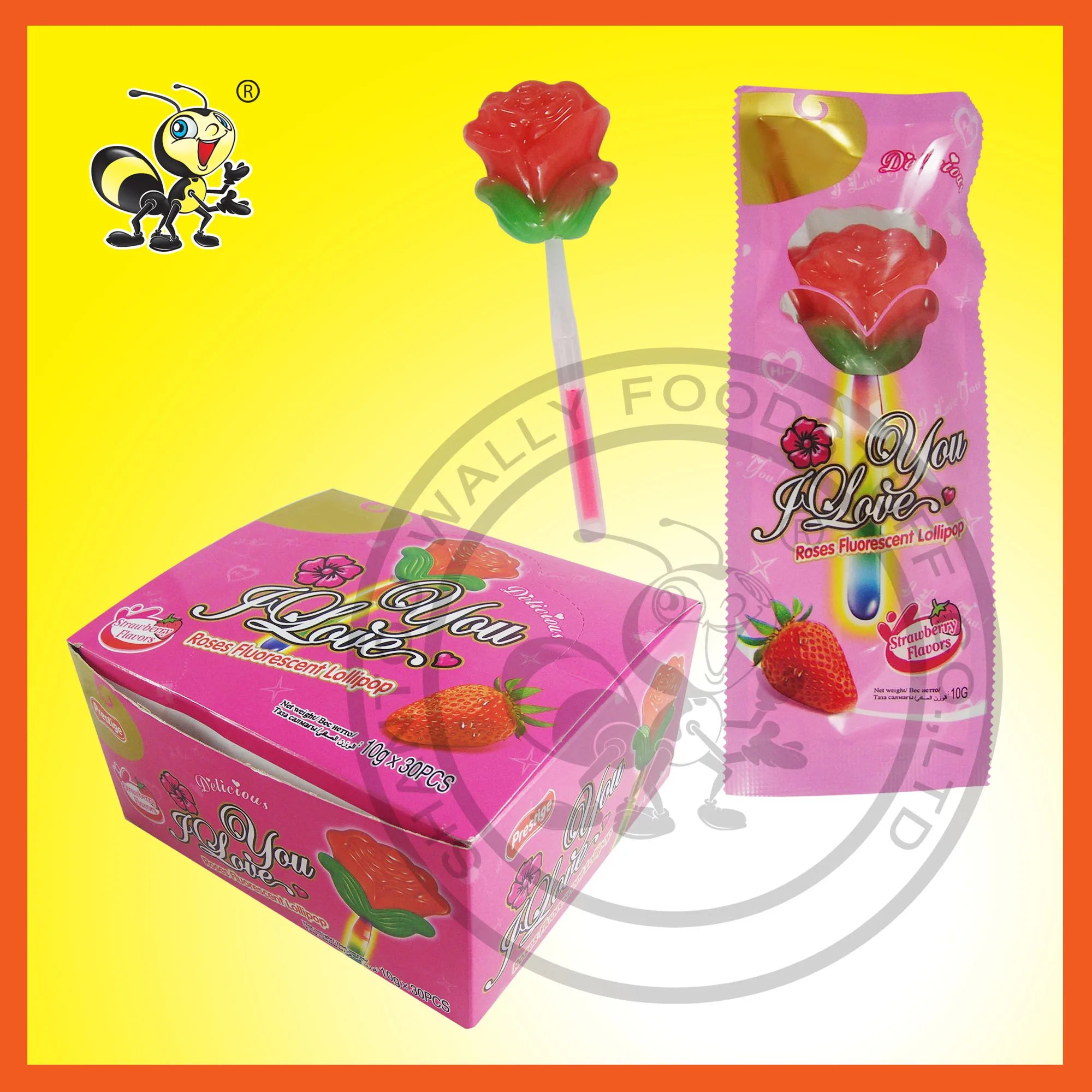 Rose Fluorescent Lollipop Florestal Candy - Buy Florestal Candy,Rose ...