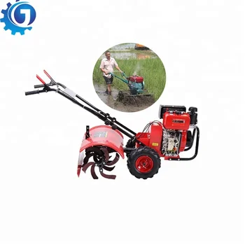 Mini Walking Tractor Tilling Machine Rice Tillers Soil Loosening Land ...