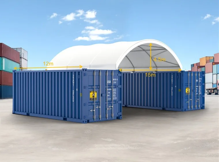 Outdoor Temporary Storage Tent 40 Feet Container Canopy Shelter - Buy ...