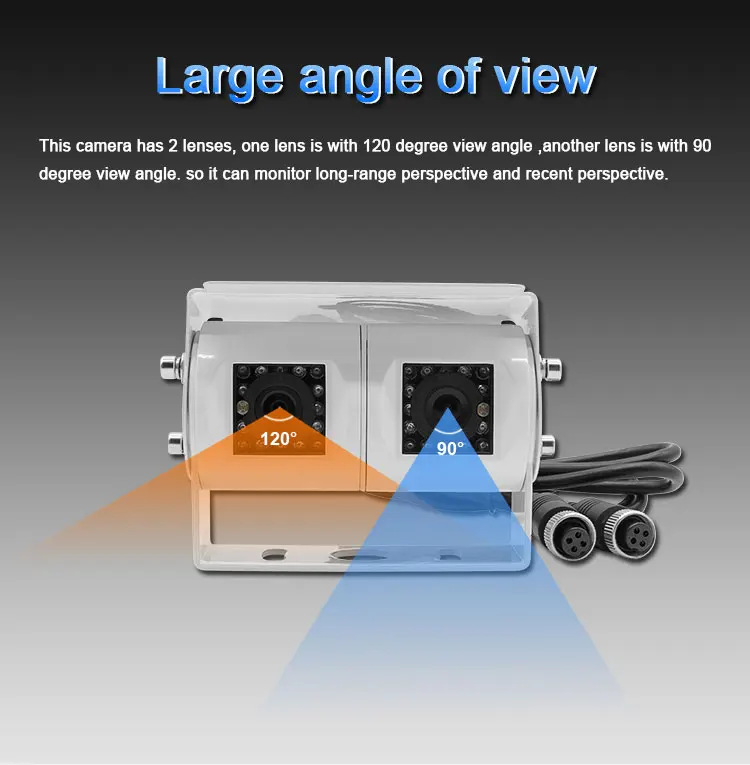 IP68 Waterproof Backup Camera - Dual Lens for School Buses