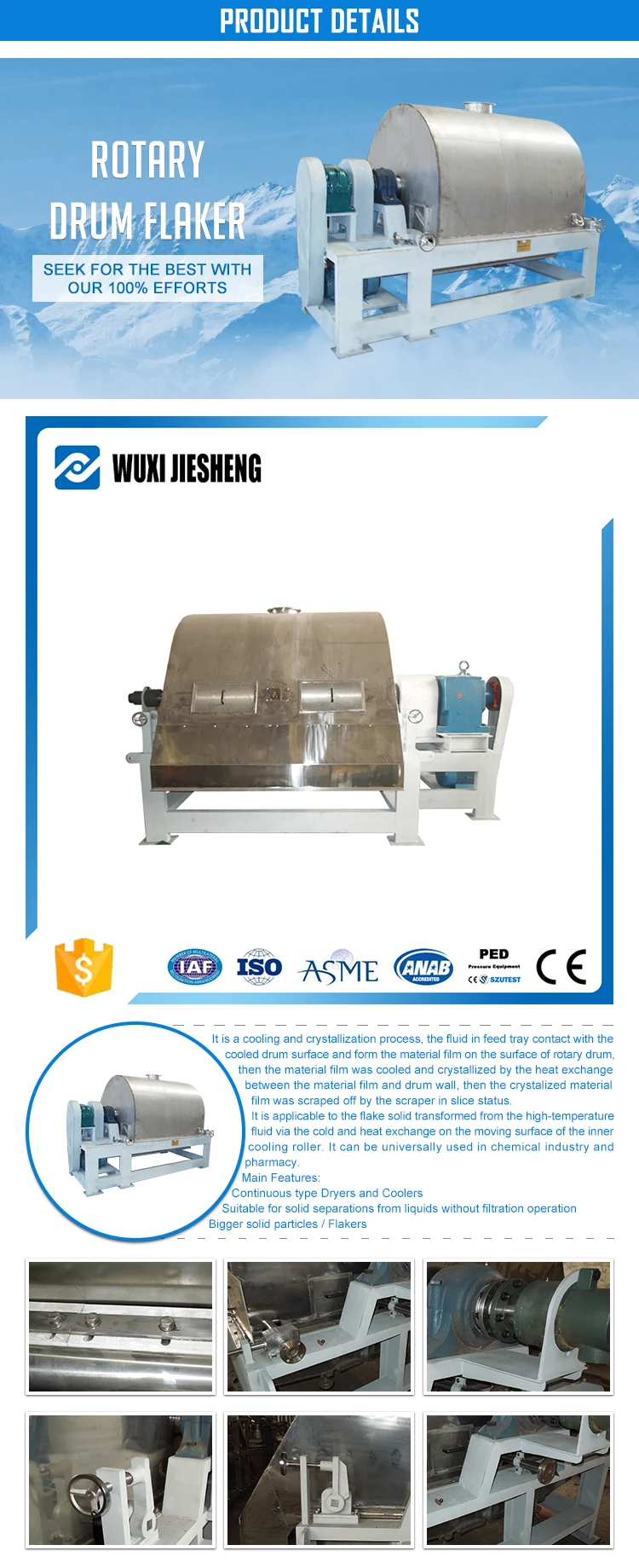 High Efficiency Wax Drum Flaker Machine - Direct Factory Price