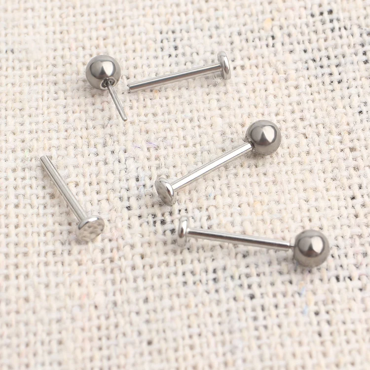 18G Titanium Push Pin Threadless Basic Design Flat Back Labret Lip Stud ...