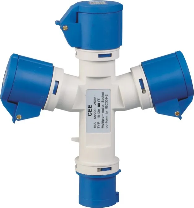 Cee Industrial 3-way Multi-outlet Socket,16a,220-250v,2p+e,Cee-1013n ...