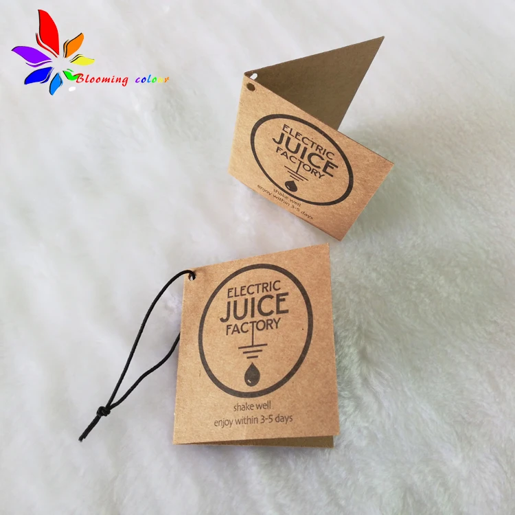 Luxury Custom Center Folded Hanger Paper Hang Tag with Logo