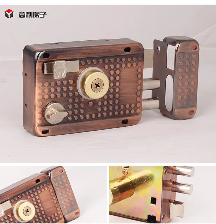 Aluminum Sliding Rotating Mortise Lock Bonnet Open Rim Lock For Gate ...