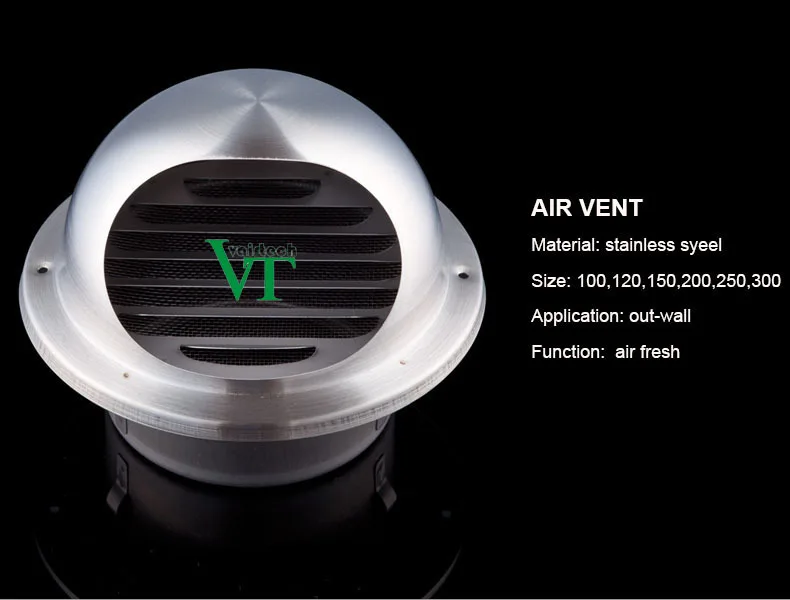 Hvac Ventilation Waterproof Stainless Steel Kitchen Air Ven Cap Pipe ...