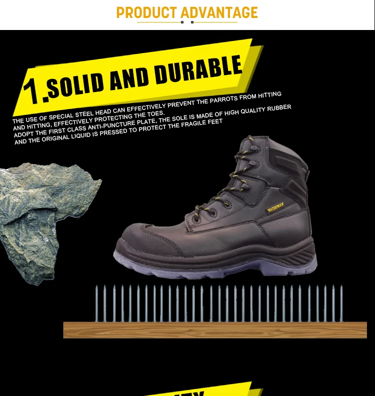 Black Mining Work Shoes Leather Shoes Boots - Buy Work Boot,Black ...