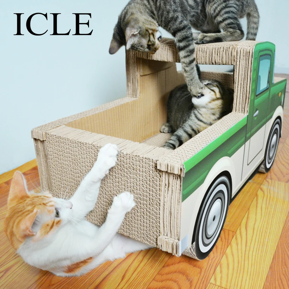 Cat Toys - Crafty Car Shaped Room House Boxes - Ic-1035-green