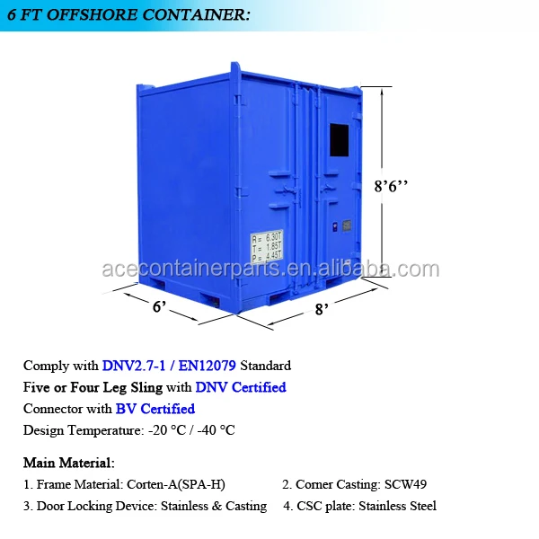 6ft 8ft 10ft 20ft Dnv 2.7-1 Offshore Containers With Bv Lr Dnv ...