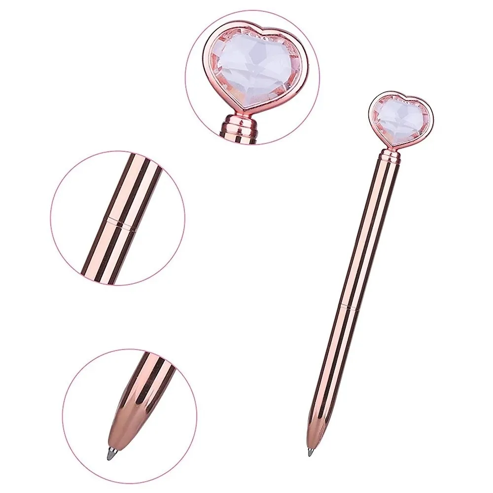 Promotional Gift Diamond Pen Heart Shape Metal Ball Pen Jewel Ballpoint ...