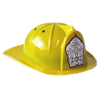 Kids Fire Chief Yellow Helmet Children Firefighters Fireman Hat New ...
