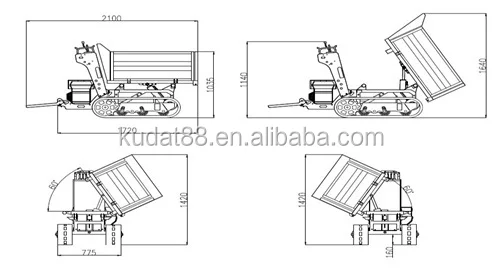 13hp Diesel Engine Tracked Power Barrow Kd1000 - Buy Power Barrow,Mini ...