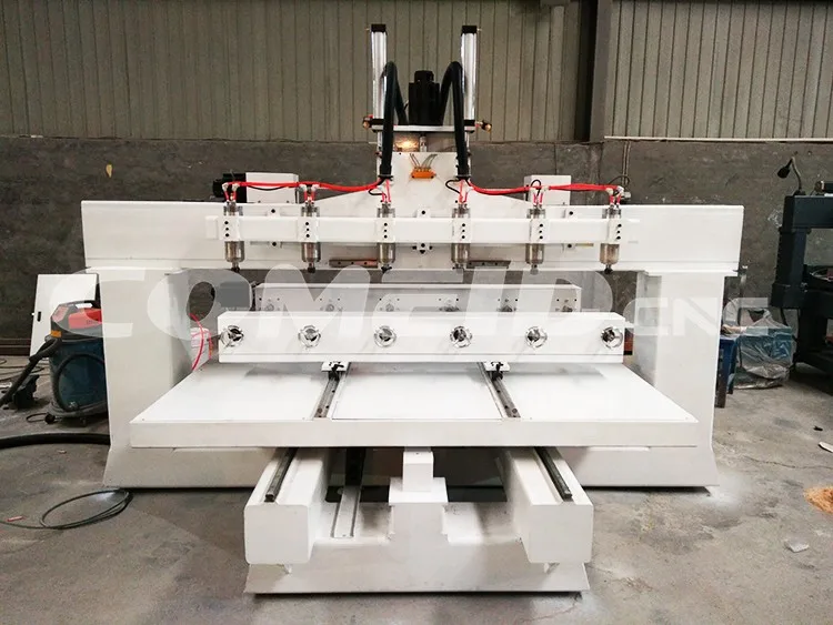 Jcut CNC - 8 Heads 3d 4 Axis Multi Spindles Router with Rotary
