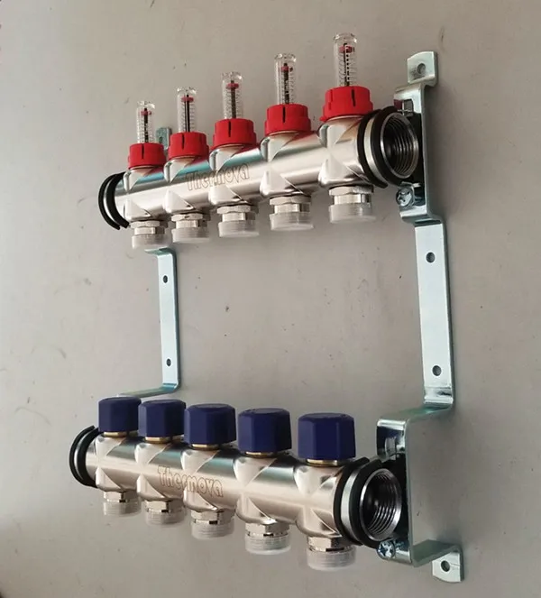 Inox Steel Distribution Manifold 5 Port Underfloor Heating Manifold ...