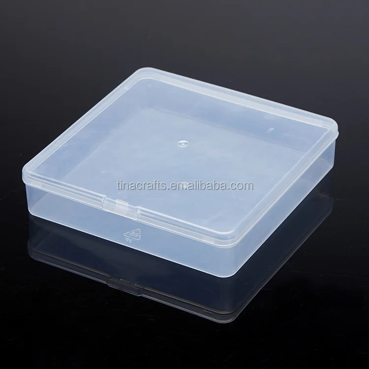 18.2*18.2*4.1cm Mini Square Plastic Transparent Container Tool Box For ...