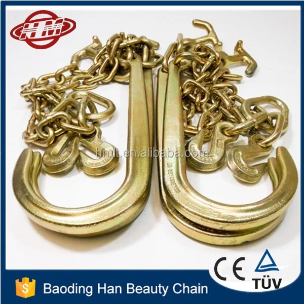 5/16" 3/8" Tow Chains With J-hook T Hooks Pear Link Grab Hooks - Buy ...
