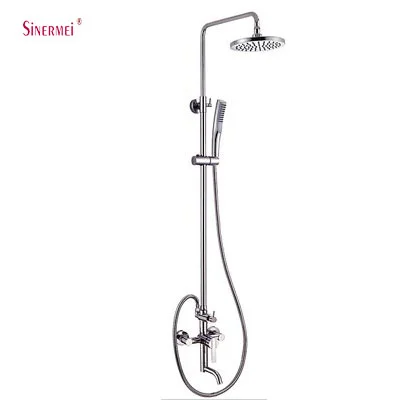 Modern Wall Mounted Three-Function Bathroom Shower Set Top Sprayer Faucet Basin Brass Main Body ...