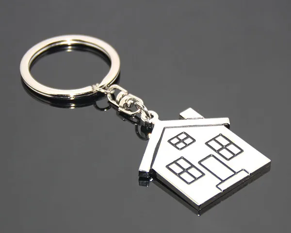 Engraved House Home Shaped Keychain Estate Company Promotional Gifts ...