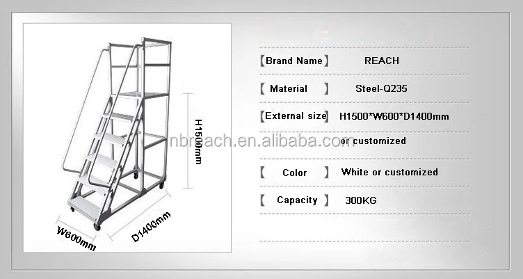 Metal Warehouse Step Ladder/safety Step Ladders With Handrail - Buy ...