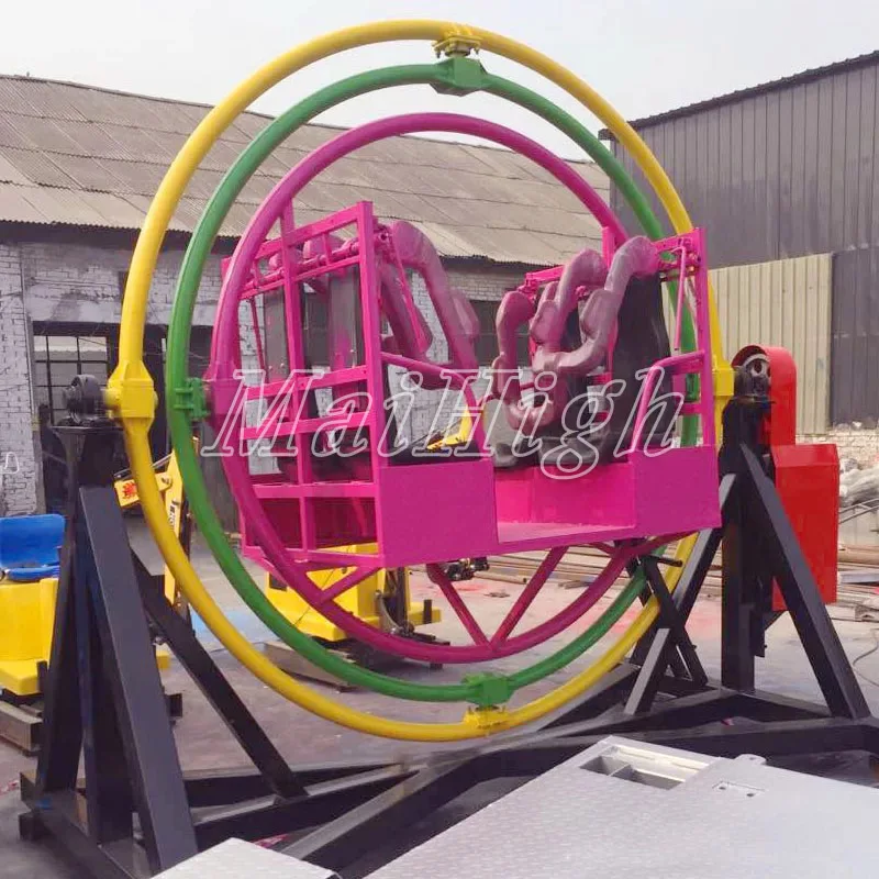 China Theme Park Rides Rotating Human Gyroscope Thrilling 3D Space Ring ...