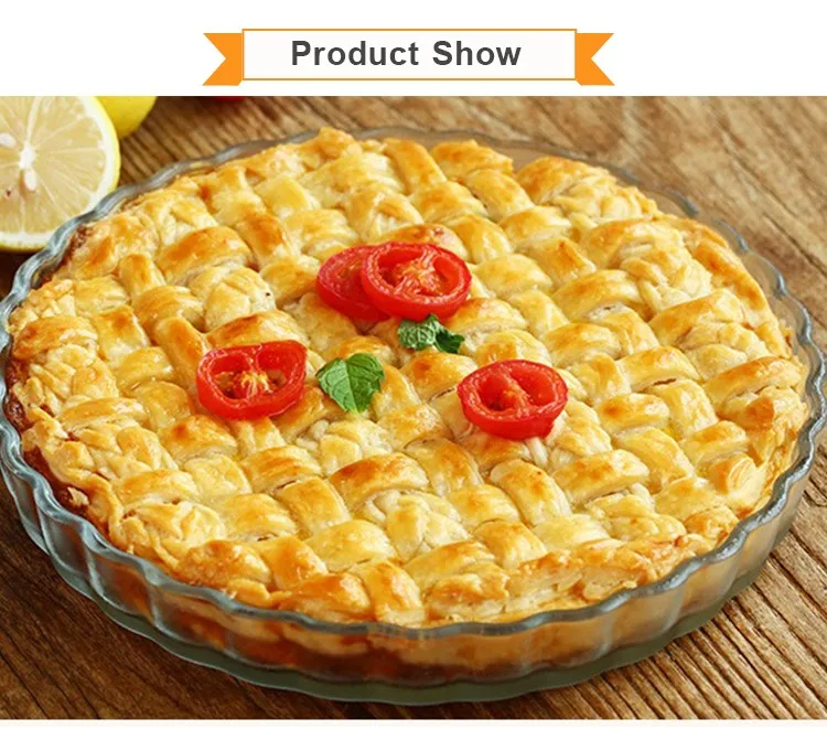A Round Of Heat Resistant Glass Pizza Baking Dish - Buy Glass Baking ...