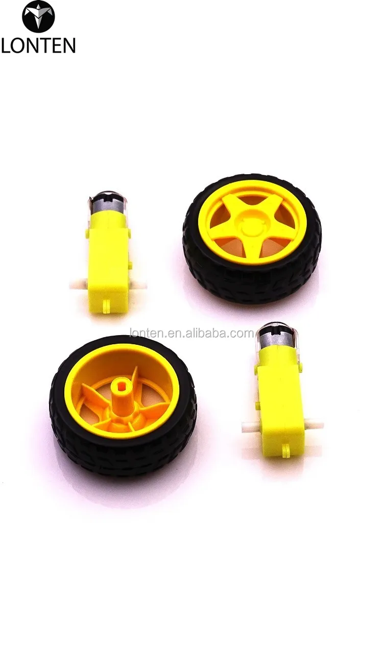 Custom Deceleration DC Motor + Supporting Wheel for Smart Car Chassis