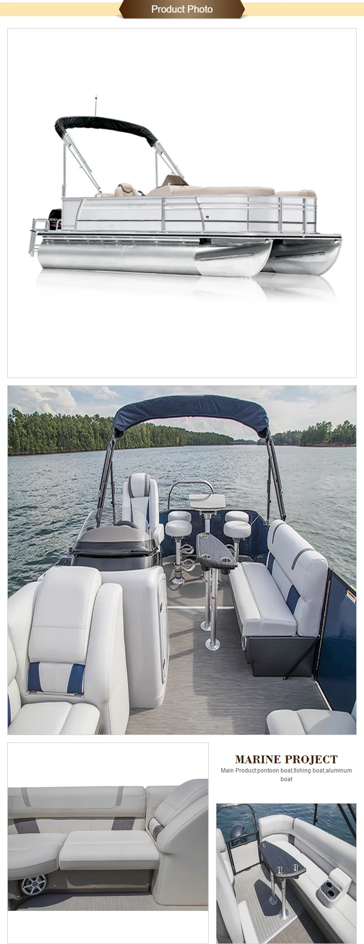 24ft High End Deluxe New Style Large Aluminium Tritoon Platform Deck ...