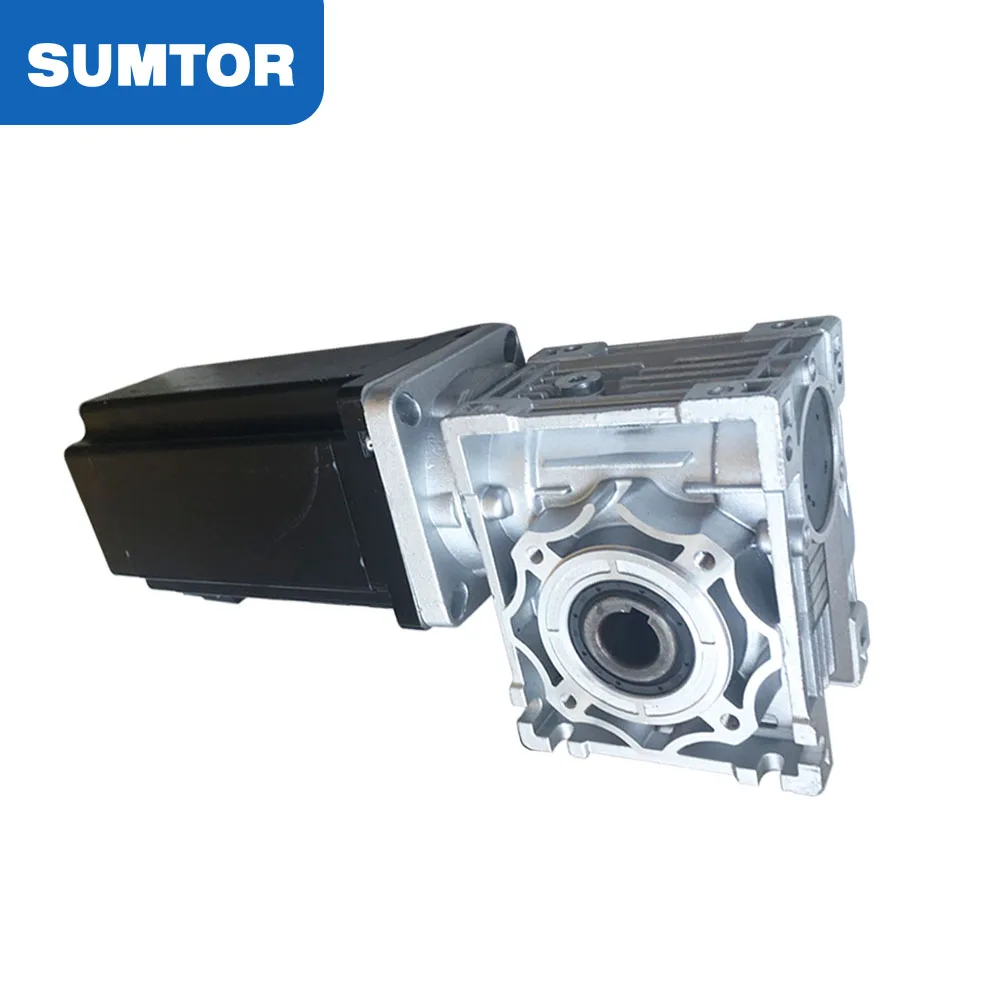SUMTOR RV40 Worm Gearbox Reducer with Nema 34 Stepper Motor, Ratio 5 ...