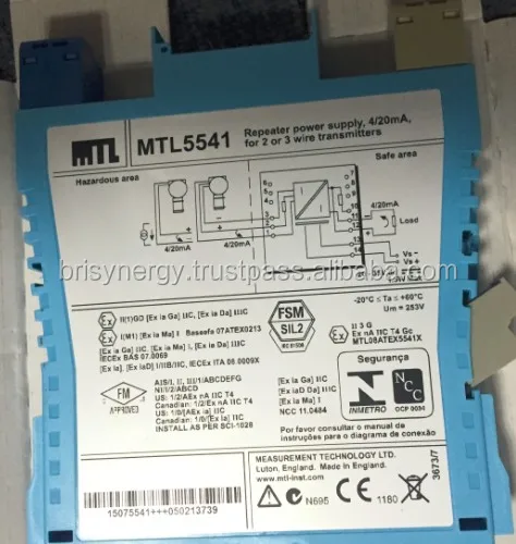Mtl5541 Mtl Repeater Power Supply 4/20ma For 2 Or 3 Wire Transmitters ...