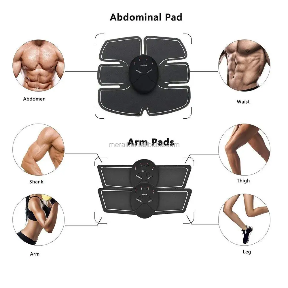 6 Pack Ems Ab Abdominal Muscle Toner,Rechargeable Ultimate Body ...