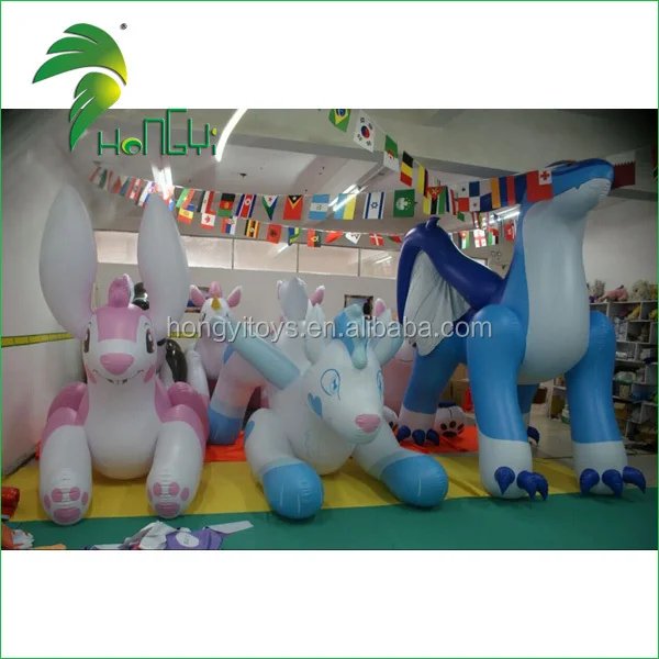 Hongyi Customized Cute Inflatable White Color Wolf Ride On Spring Toy ...