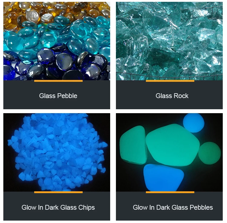 Large Slag Colored Landscaping Glass Rocks for Gardens