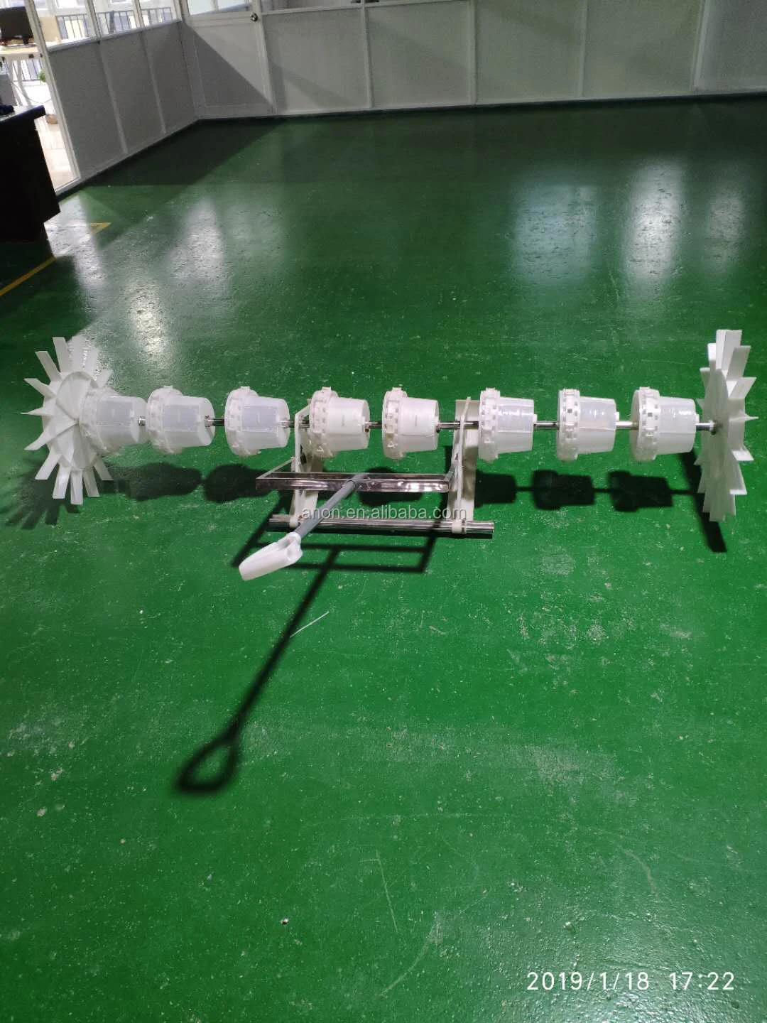ANON Rice Drum Seeder - Efficient 8-10 Row Manual Machine
