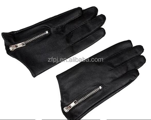 Hot Sale Fashion Ladies Zipper Leather Gloves - Buy Zipper Leather ...
