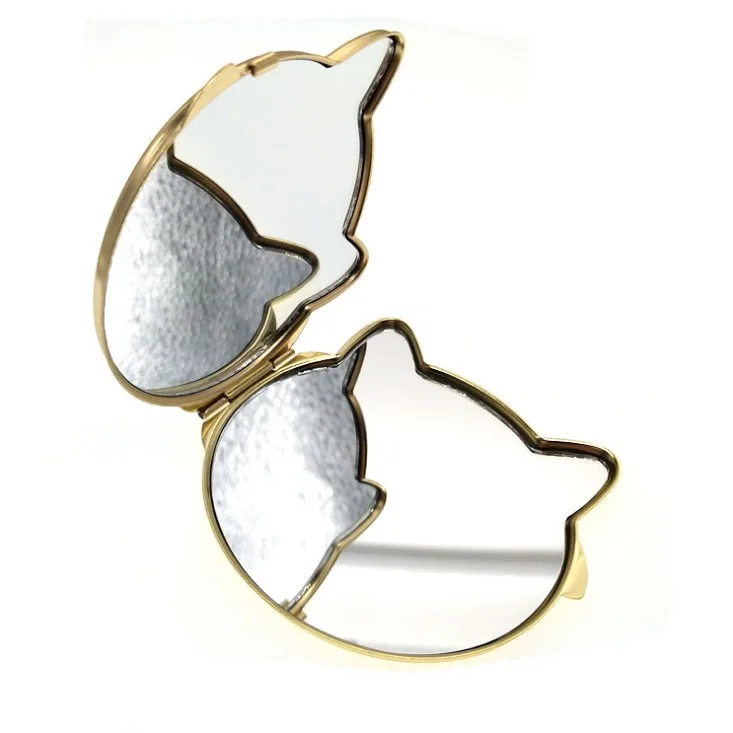 Lovely Design Small Mirror Cat Shape Enamel Hand Mirror Cute Makeup ...