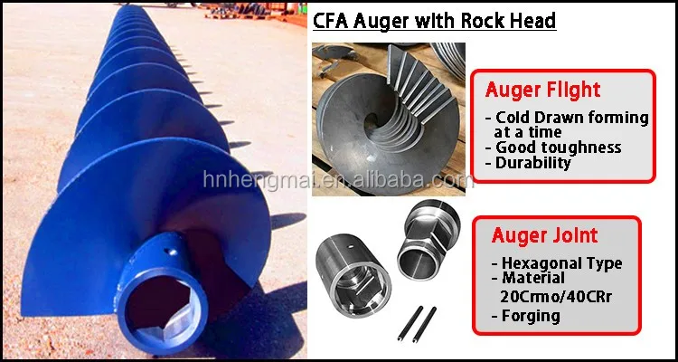 Cfa Continuous Flight Auger With Rock Head For Soilmec Rig - Buy Cfa ...