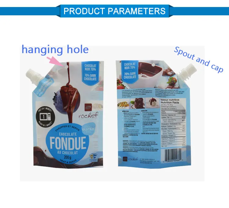 Customized New Shape 200g Liquid Juice Stand Up Spout Pouch With Cap ...